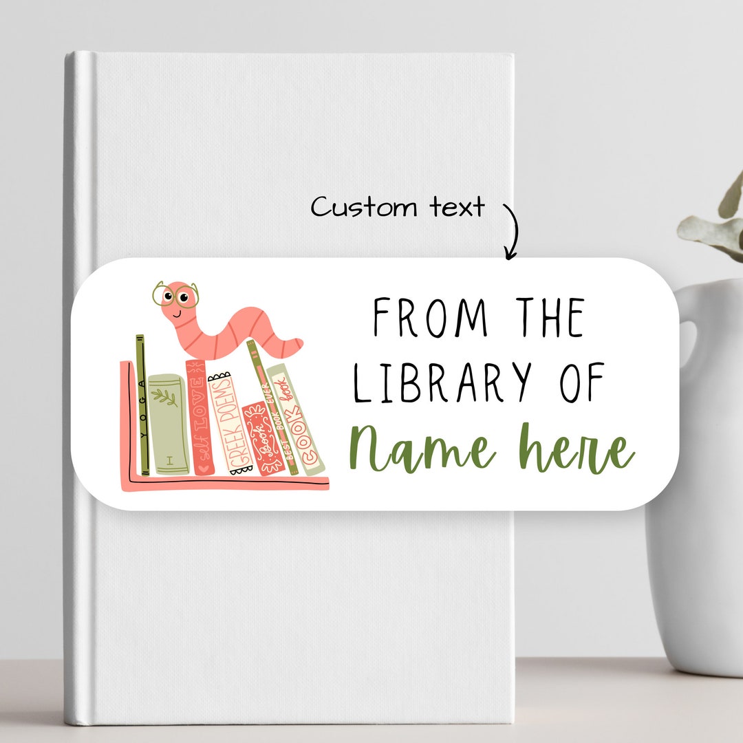 Teacher Book Labels, Bookworm Stickers, Personalized Teacher Stickers ...