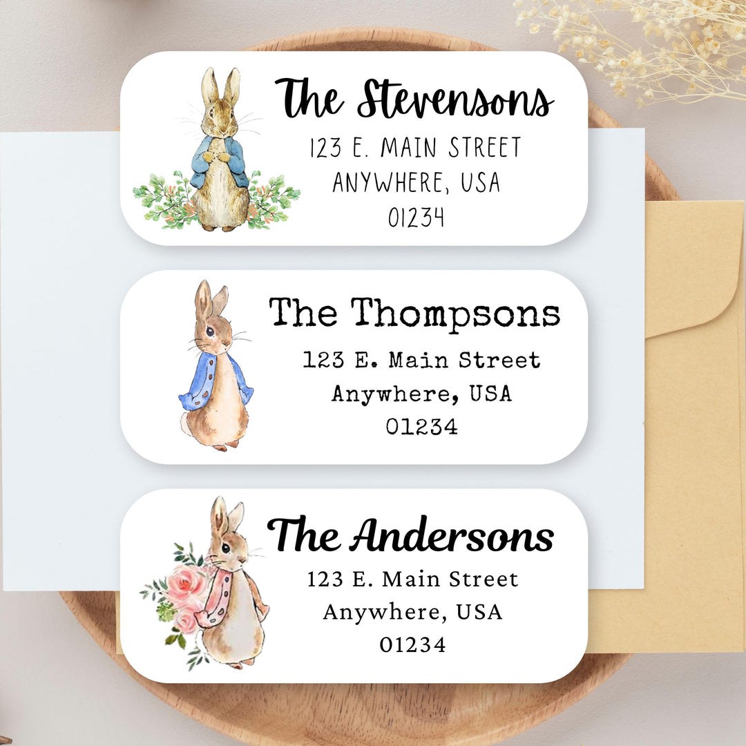 Peter Rabbit Address Labels, Peter Rabbit Baby Shower Return Address ...