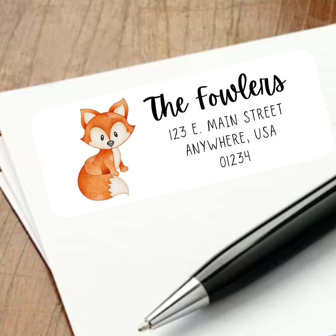 Fox Address Labels, Baby Shower Return Address Stickers, Baby Shower ...