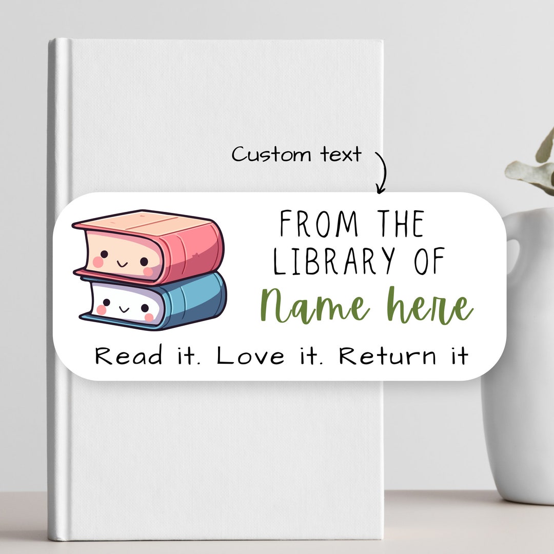 Teacher Book Labels, Kawaii Book Stickers, Personalized Teacher ...