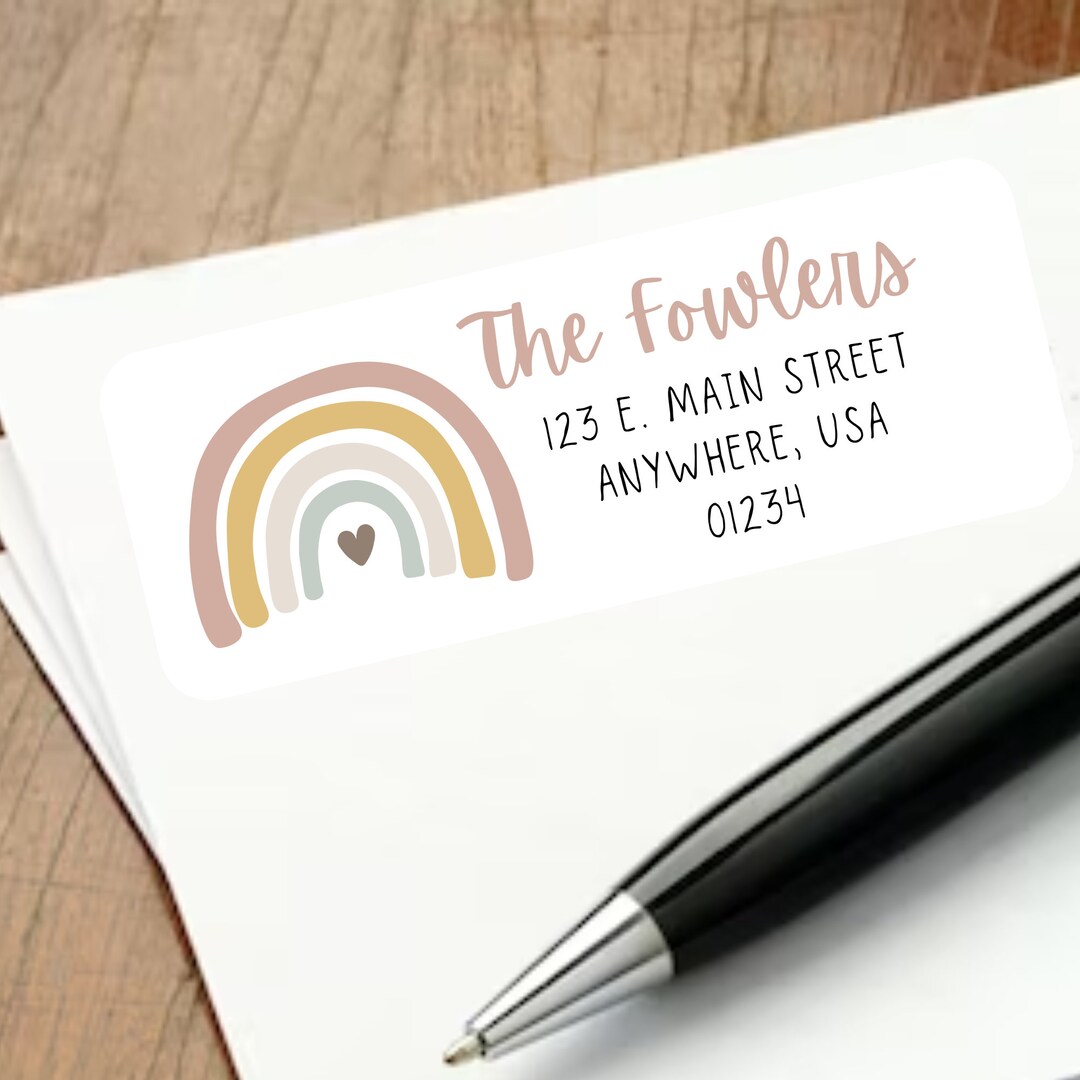 Pastel Boho Rainbow Address Labels, Baby Shower Return Address Stickers ...