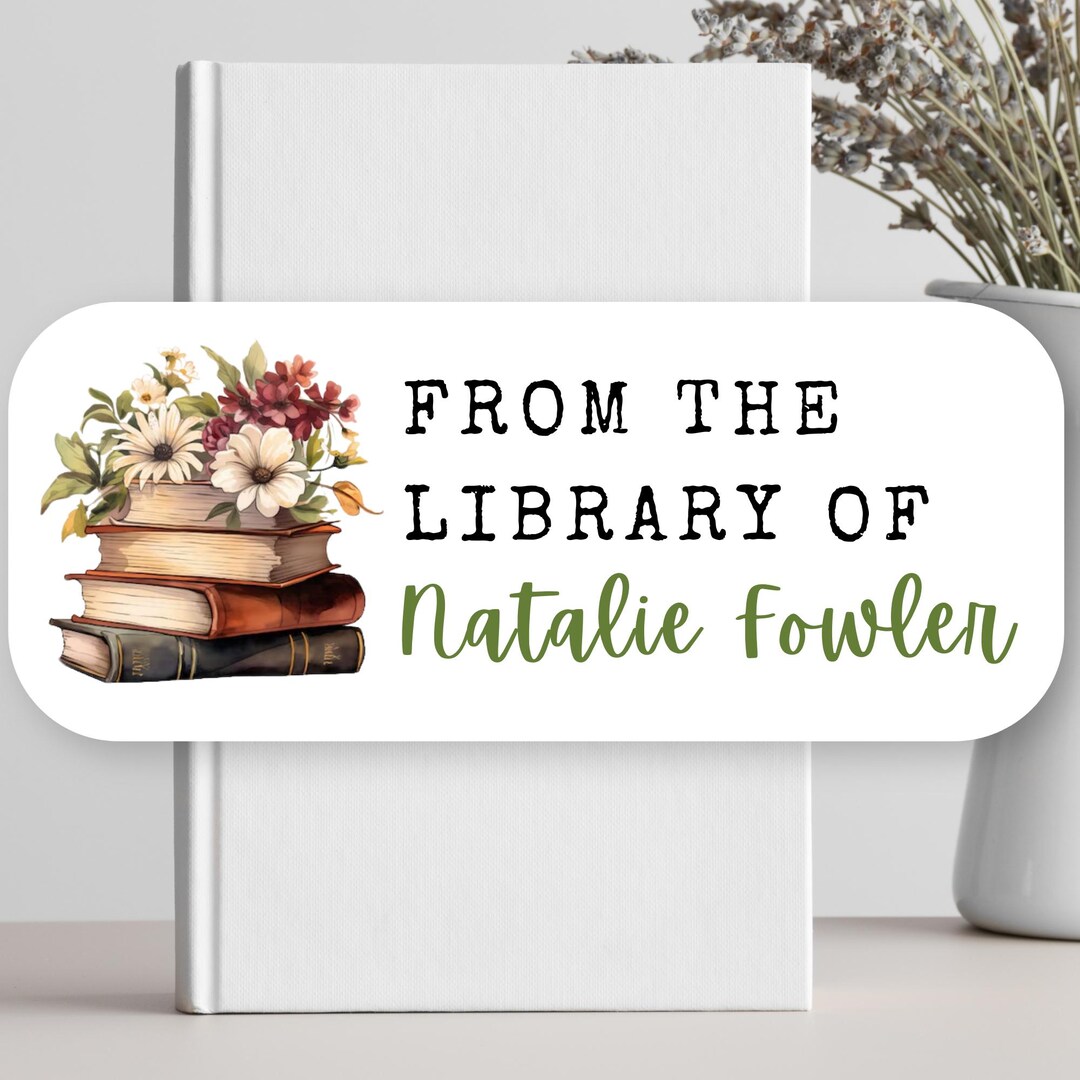 This Book Belongs to Label, From the Library of Bookplate, Flower Book ...