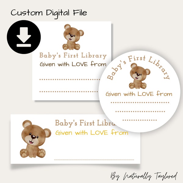 Baby Shower Babys First Library Stickers - Etsy