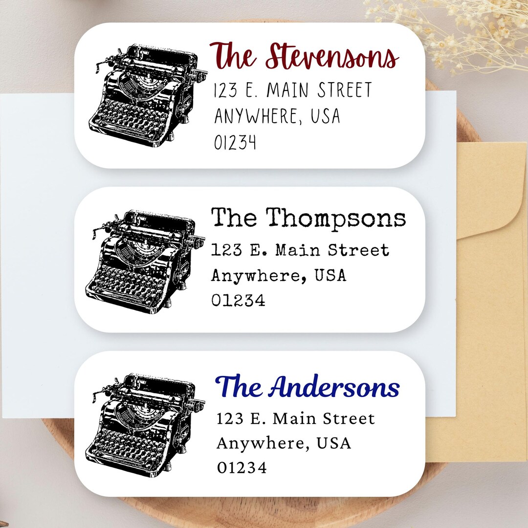 150 Vintage Typewriter Address Labels, Typewriter Return Address ...