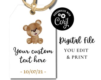 Teddy Bear Tags - Etsy