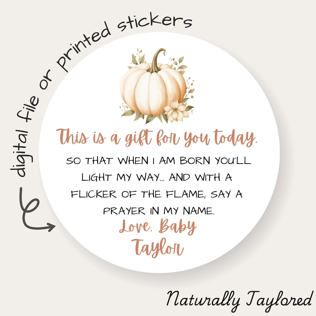 Candle Stickers for Baby Shower, Gender Neutral Pumpkin Baby Shower ...