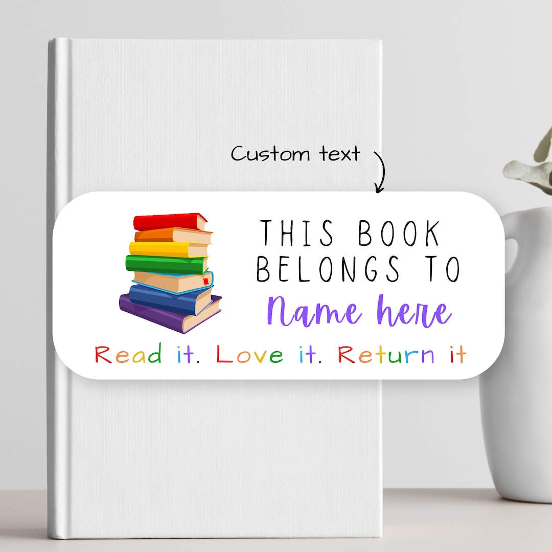 Teacher Book Labels, Rainbow Books Sticker, Personalized Teacher ...