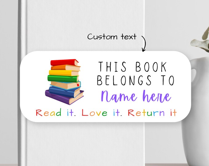 35x Read It Love It Return It Library Stacked Books Personalised ...