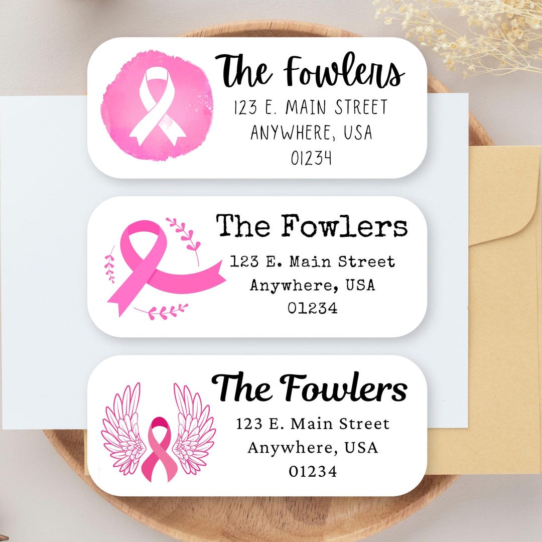 Breast Cancer Awareness Address Labels, Breast Cancer Address Stickers ...