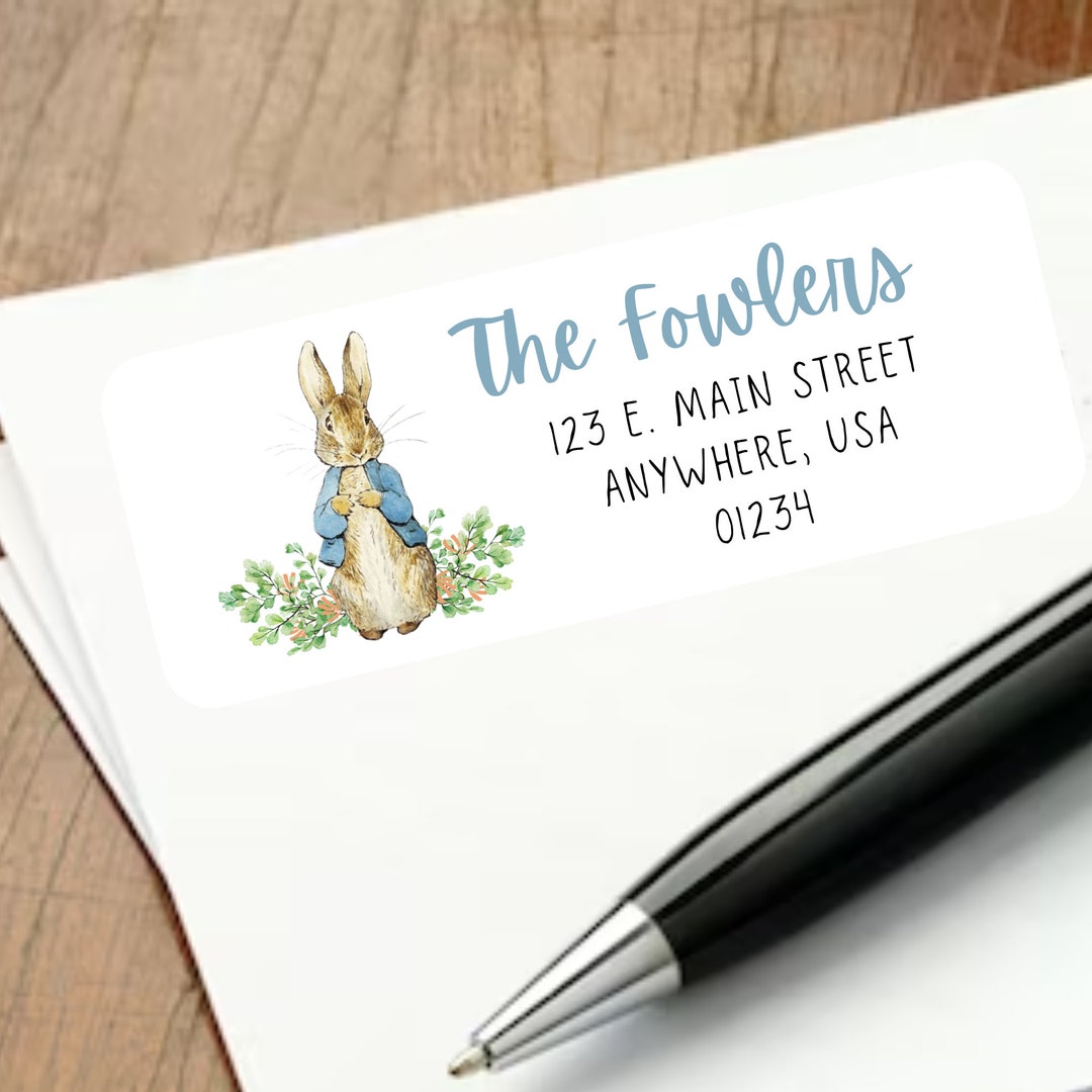 Peter Rabbit Address Labels, Peter Rabbit Baby Shower Return Address ...