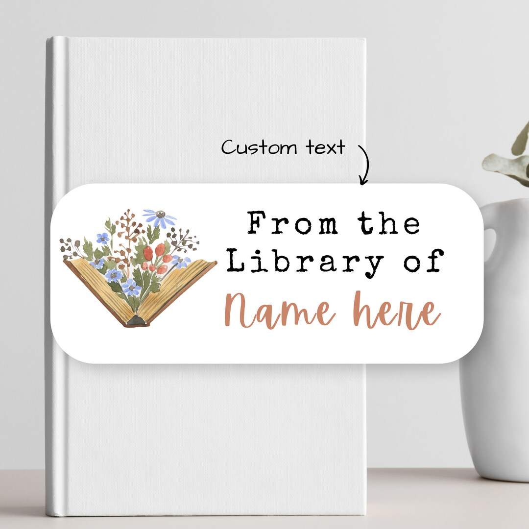 From the Library of Stickers, Floral Watercolor Book Label, This Book ...