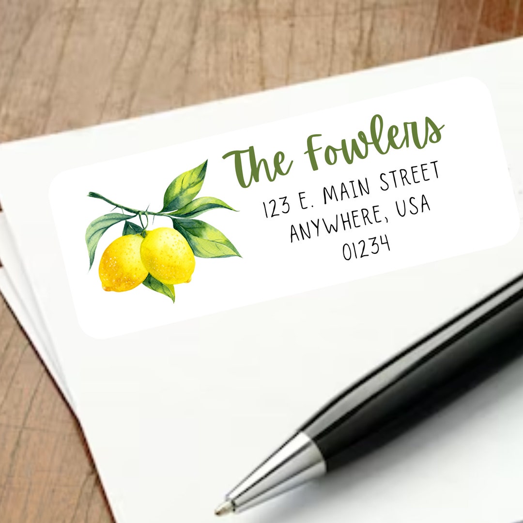 Lemon Address Labels, Lemon Return Address Stickers, Lemon Labels ...