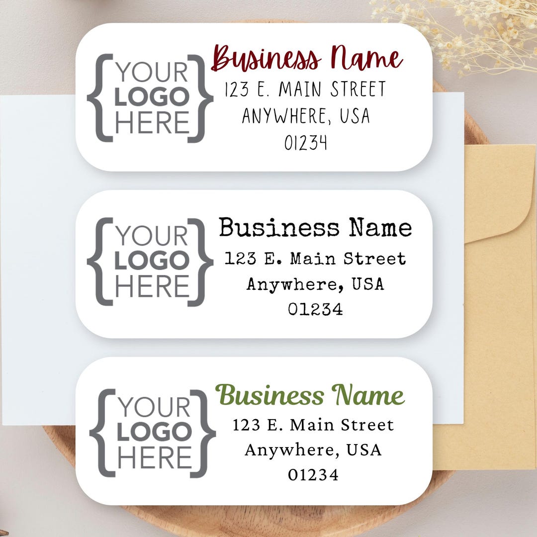 150 Logo Address Labels, Custom LOGO Address Stickers, Custom Business ...