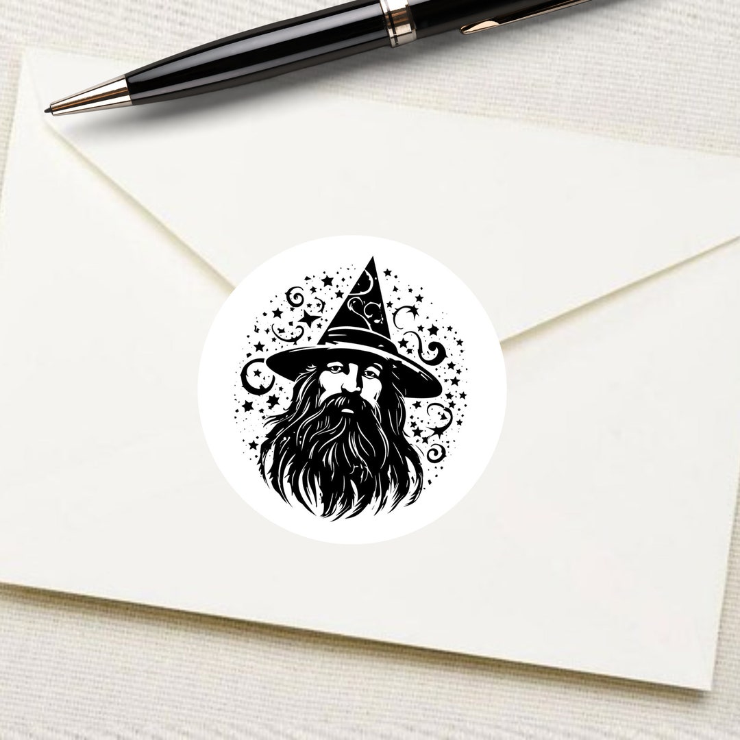 S10, Magical Wizard Envelope Seal, Wizard Envelope Sticker, Wizard ...