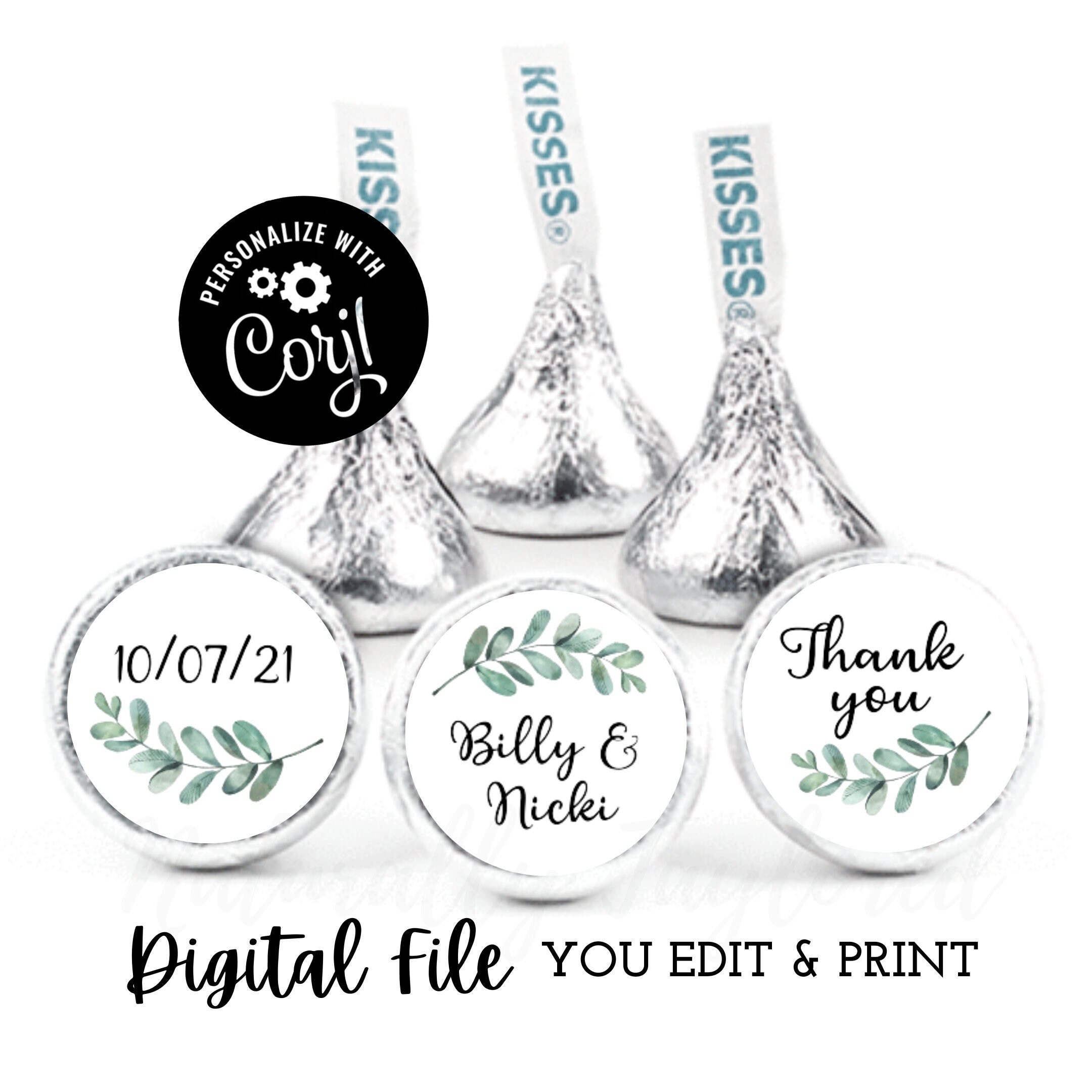 Personalized Hershey Kiss Wrappers Logo