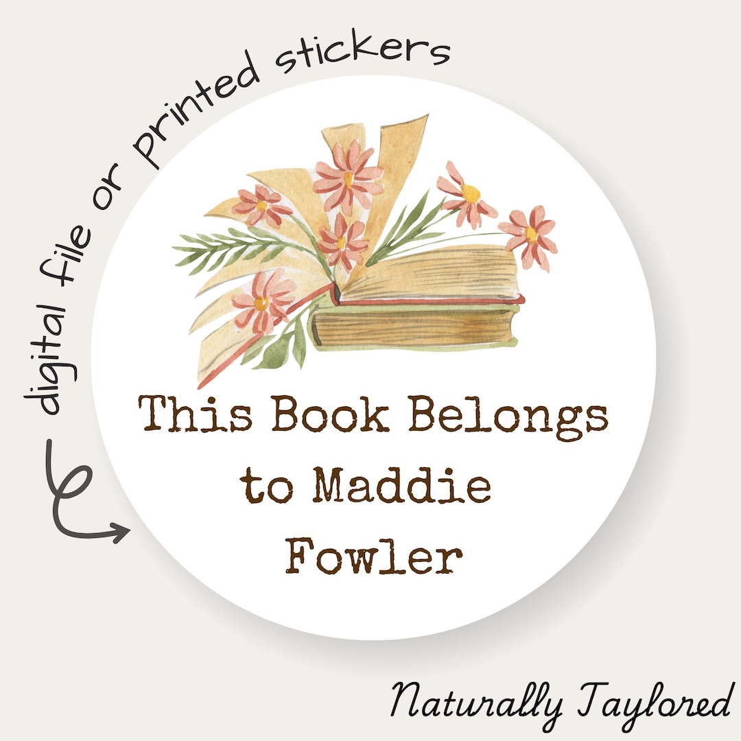 This Book Belongs to Labels, Floral Teacher Book Labels, Digital Book ...