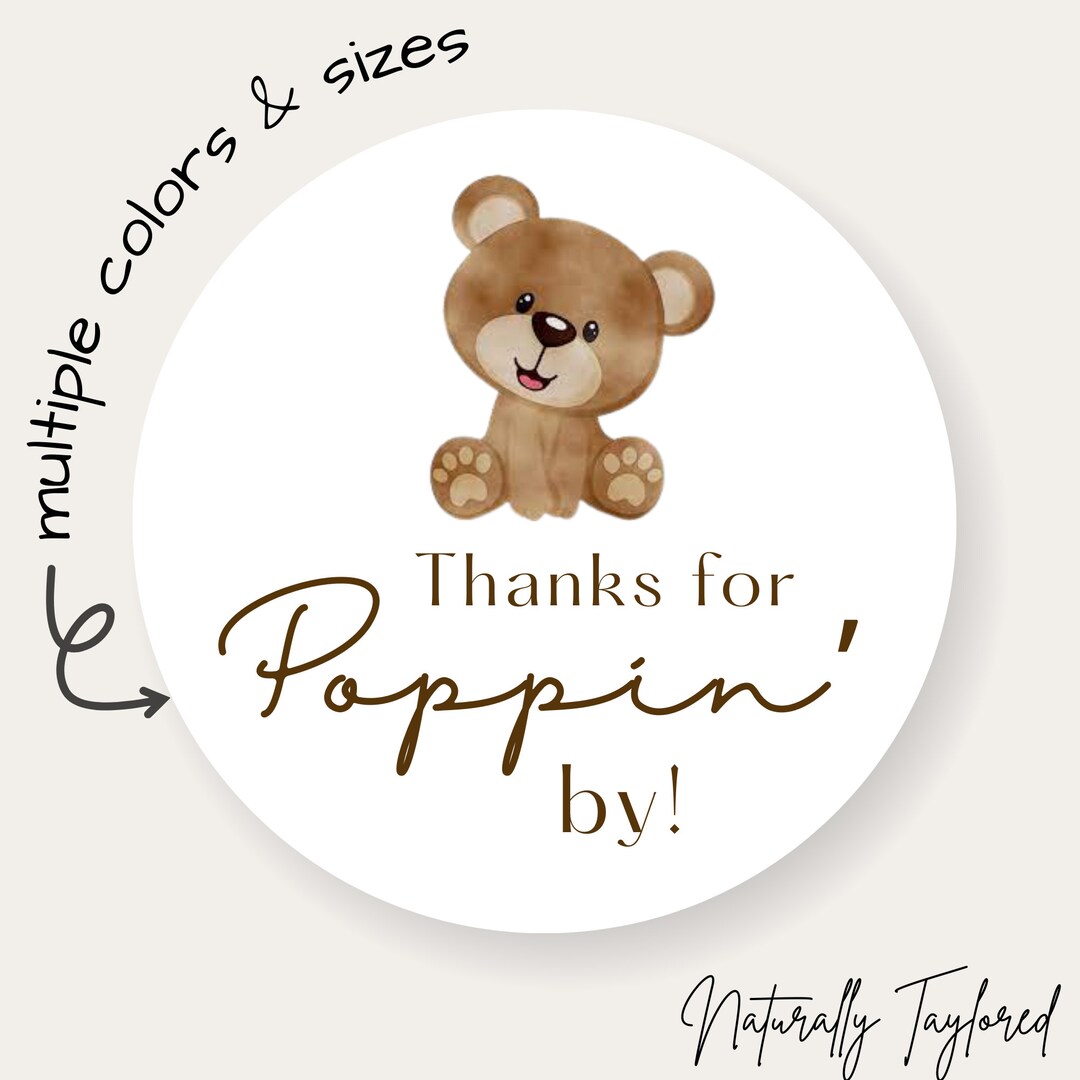 Thanks for Popping by Stickers, A14, Popcorn Labels for Baby Shower ...