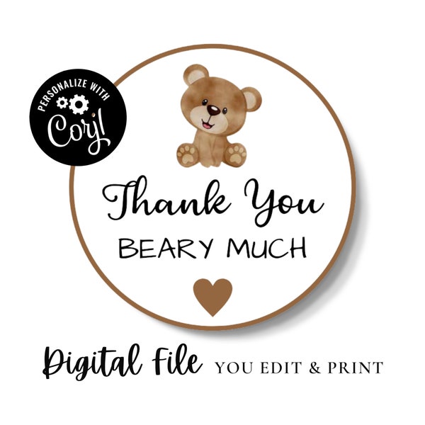 Thank You Beary Much Baby Shower Thank You Card - Etsy Australia