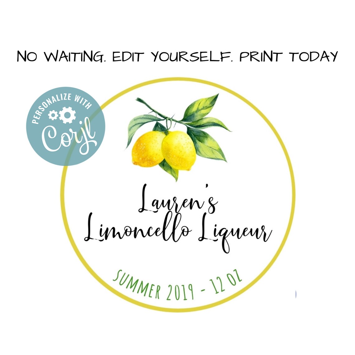 A80 Instant editable PDF Lemon labels Canning Jar Label | Etsy