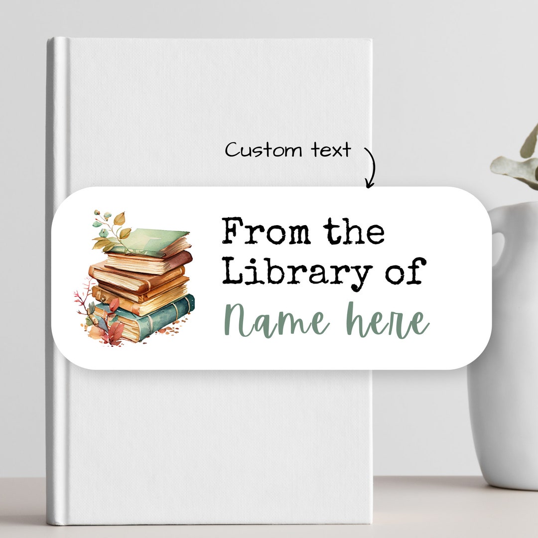 From the Library of Stickers, Custom Watercolor Book Label, This Book ...