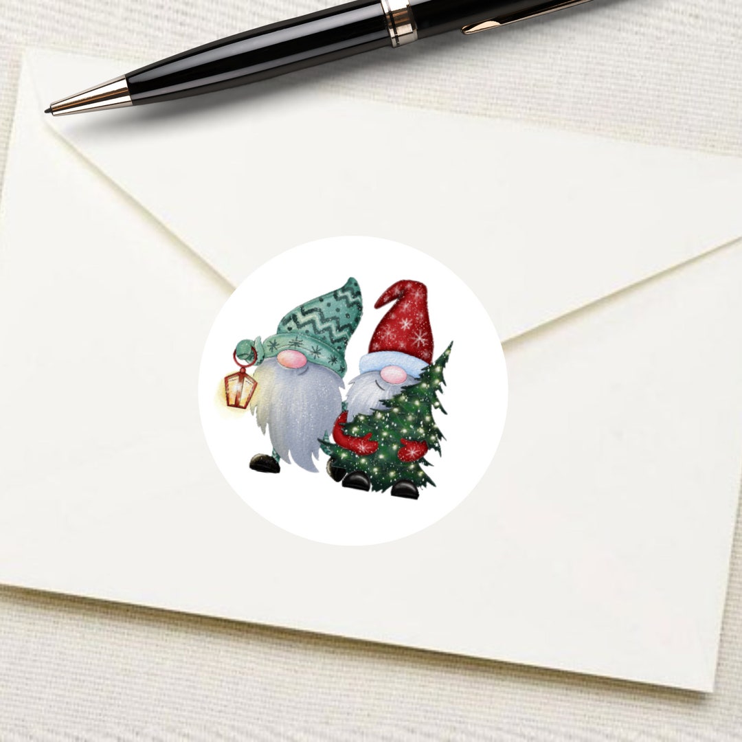 K04, Christmas Gnome Envelope Seals, Christmas Stickers for Envelopes ...