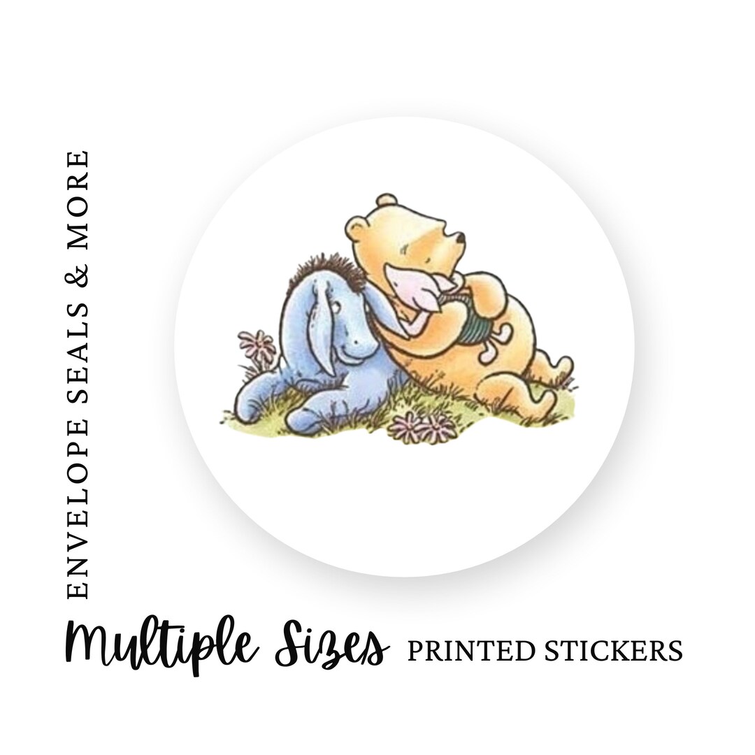 C35 AA Milne Pooh Bear Envelope Seal Shower Stickers Eeyore - Etsy
