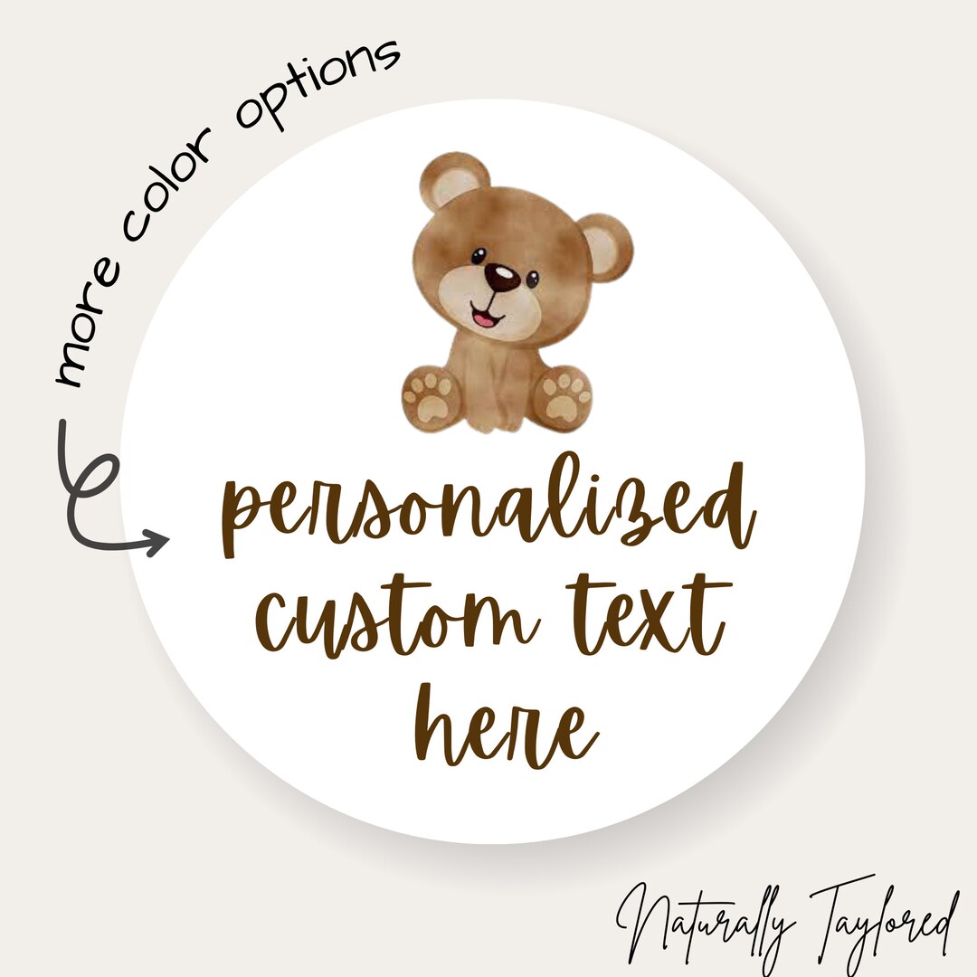Baby Shower Stickers for Favors, Teddy Bear Baby Shower, Baby Shower ...