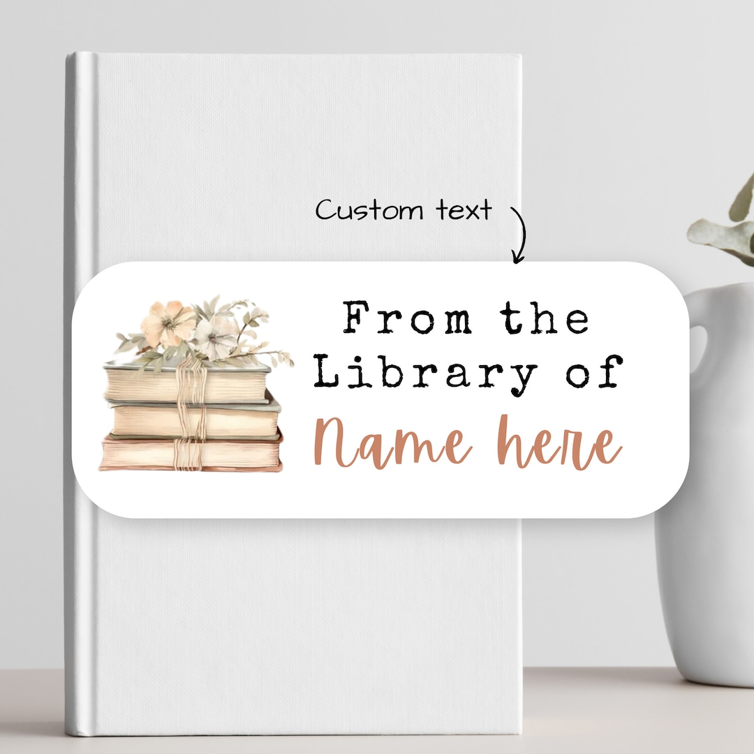 From the Library of Stickers, Neutral Floral Book Labels, This Book ...