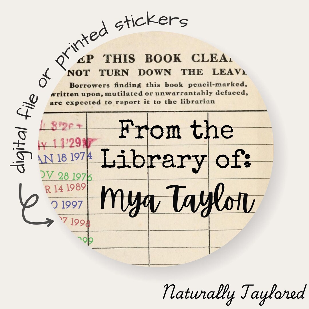 40 Vintage Library Card Bookplate Labels, Teacher Book Labels, Teacher ...