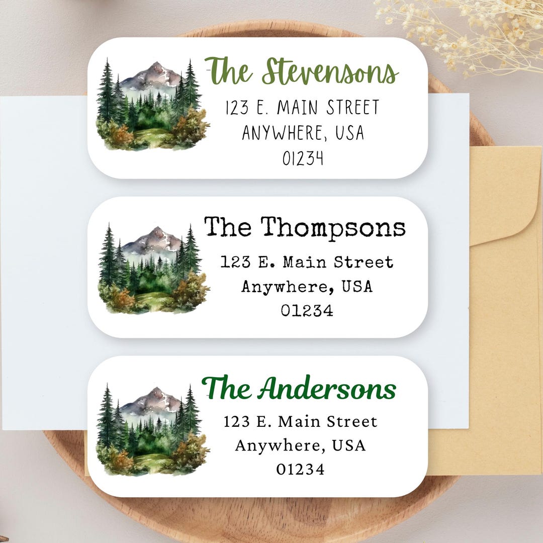 60 Mountain Address Labels, the Great Outdoors Return Address Labels ...