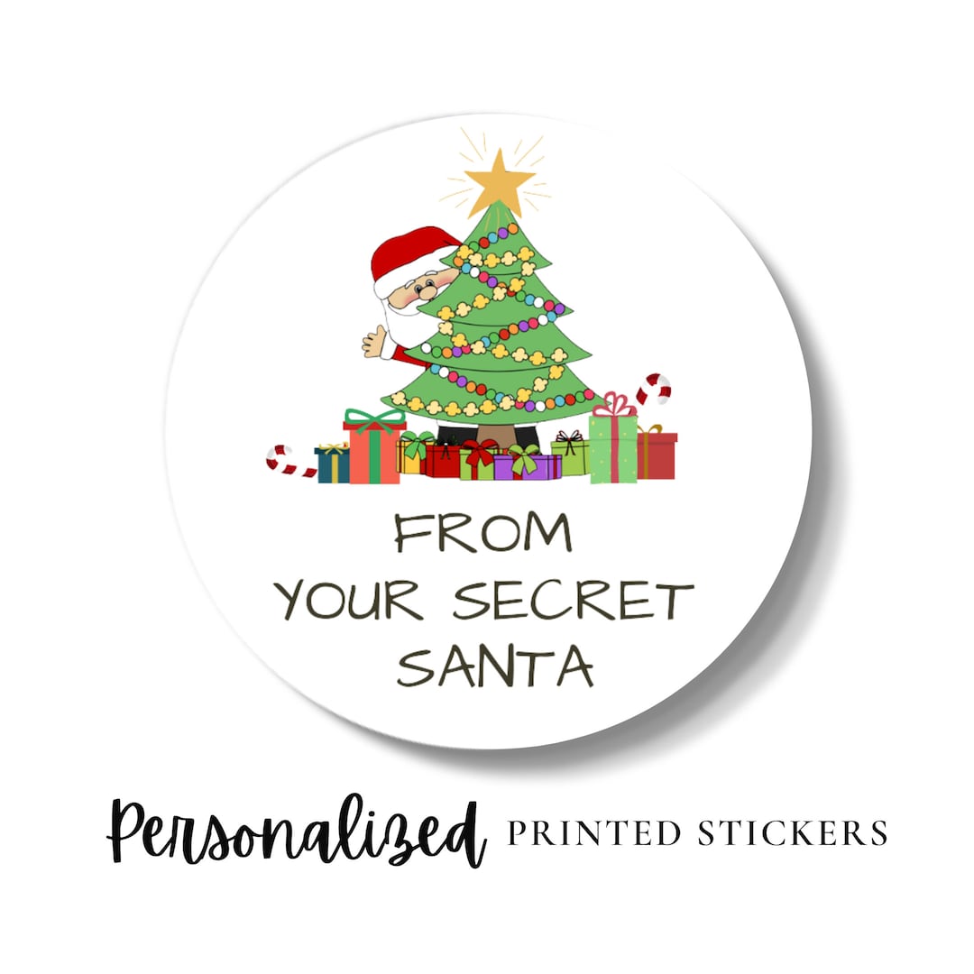 L28, Secret Santa Stickers, Secret Santa Gift Labels, Secret Santa ...
