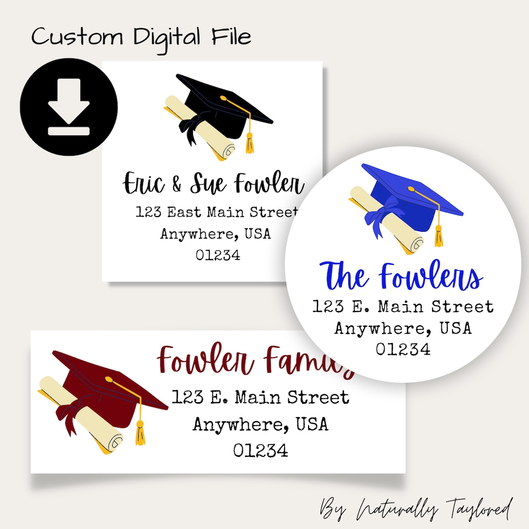 Graduation Address Labels, Digital Download Graduation Address ...