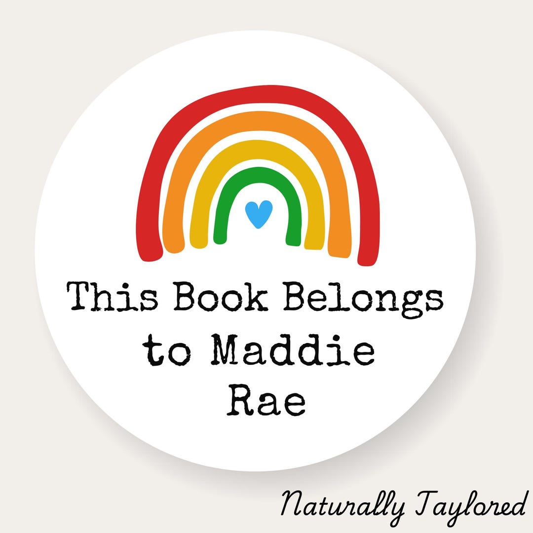 Classic Rainbow This Book Belongs to Labels, Teacher Book Labels ...