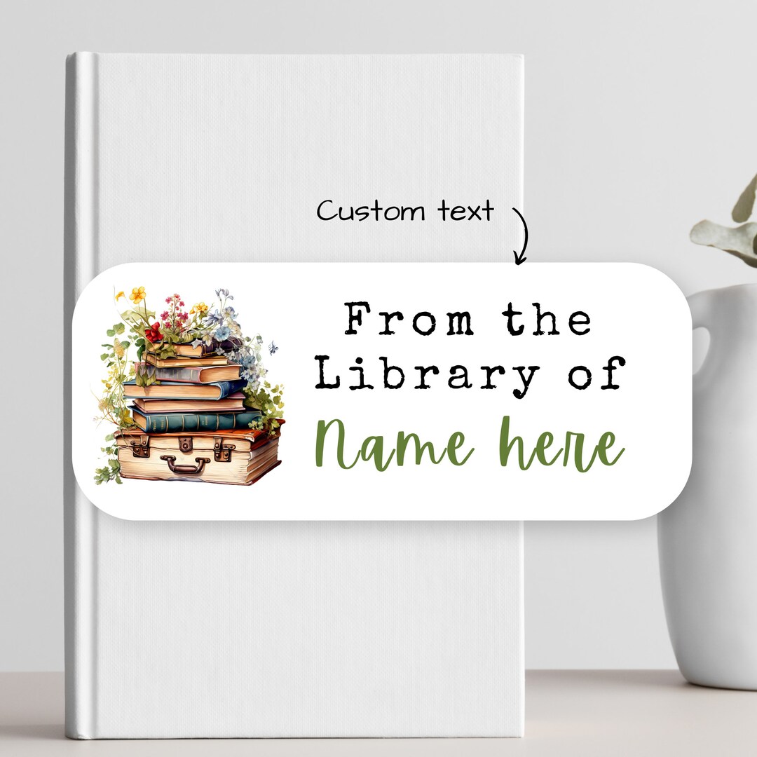 From the Library of Stickers, Floral Vintage Books Label, This Book ...