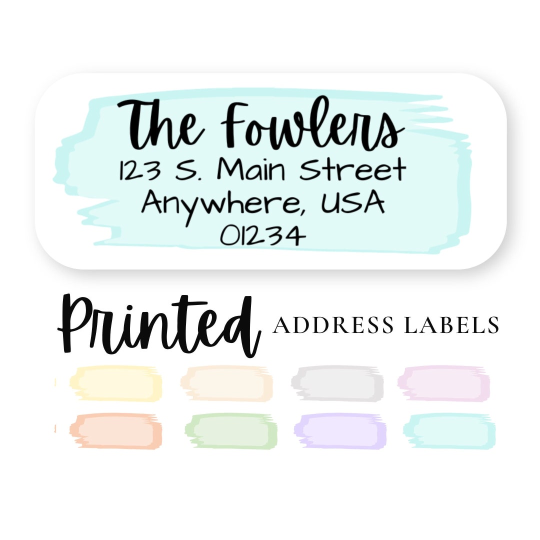 60 Address Labels, Watercolor Return Address Stickers, Watercolor ...