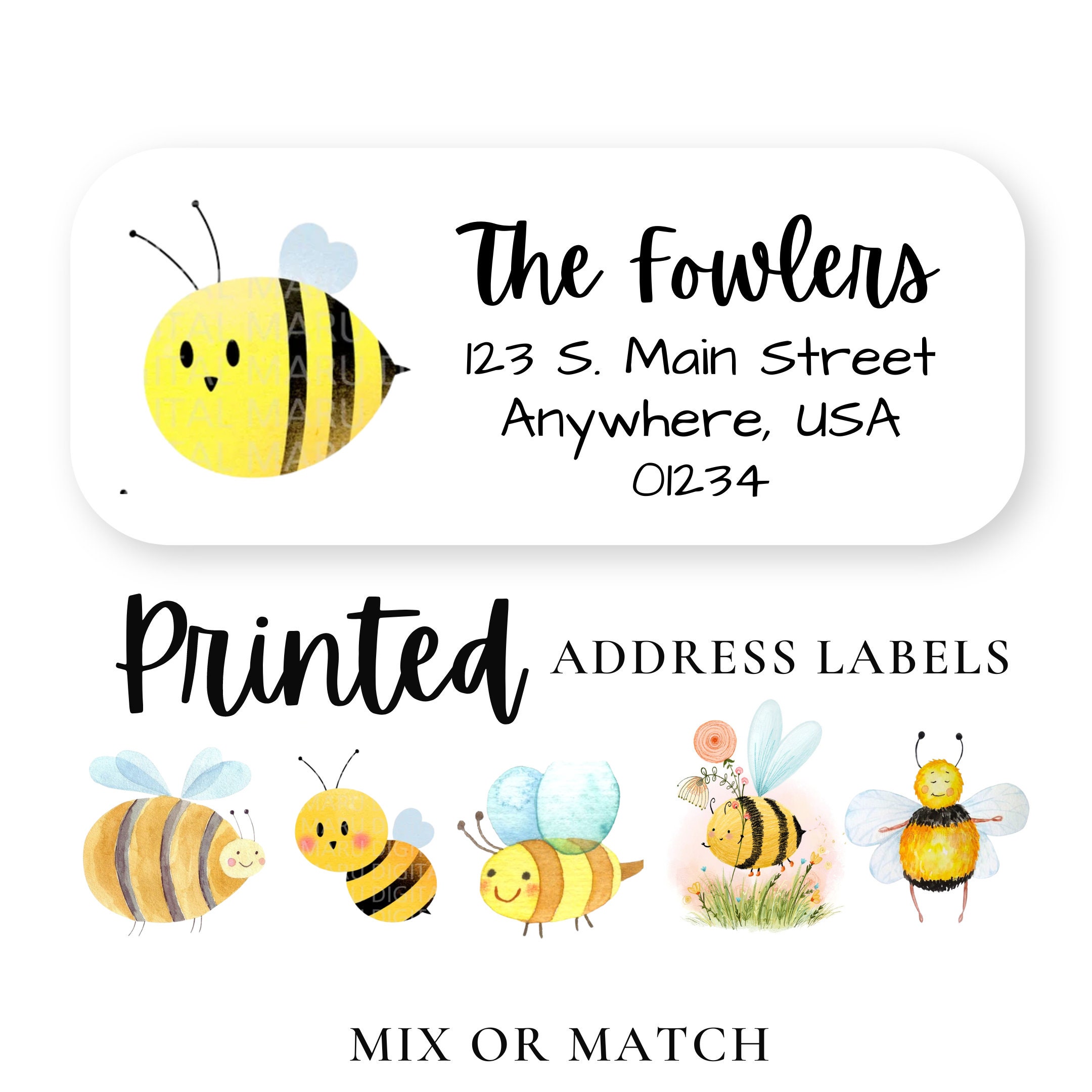 Bumble Bee Name Tags
