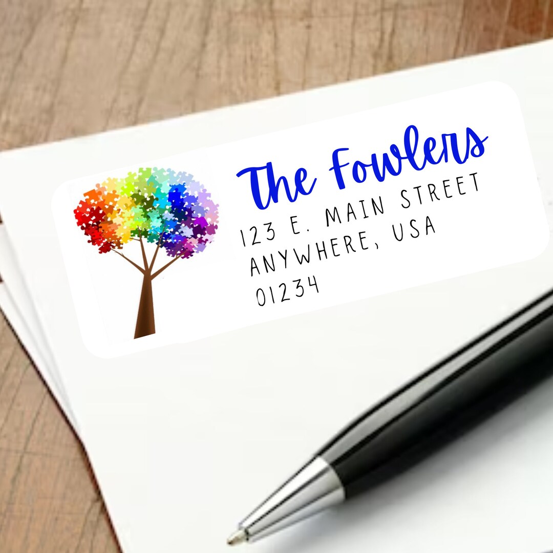 Autism Awareness Address Labels, Autism Return Address Stickers, Puzzle ...