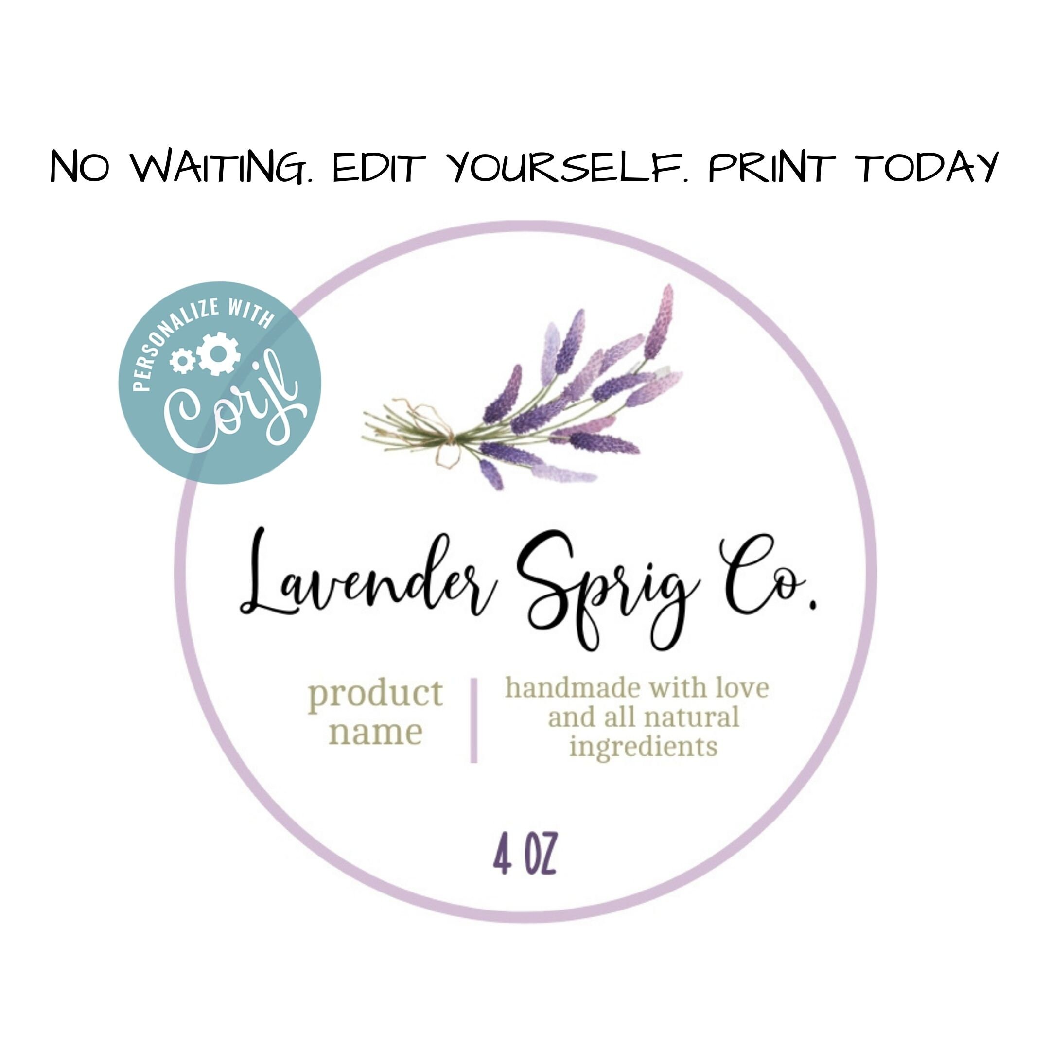B32 Instant editable PDF Lavender Product labels Round Jar | Etsy
