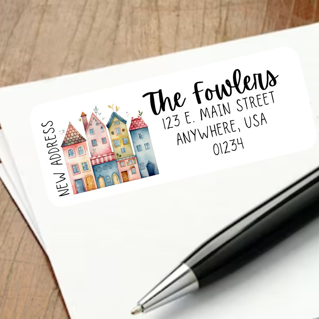 New Address Labels, New Home Address Stickers, New House Mailing Label ...