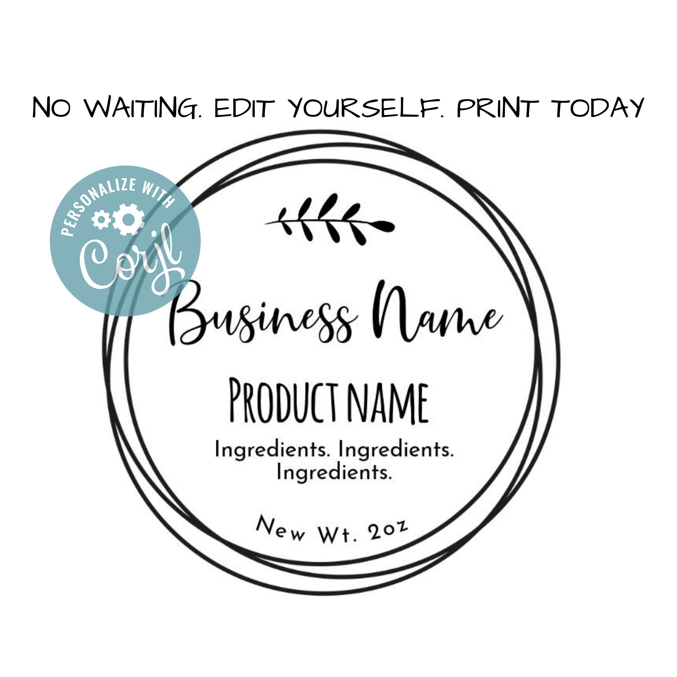 A11 Instant editable PDF Simple Natural Product labels | Etsy
