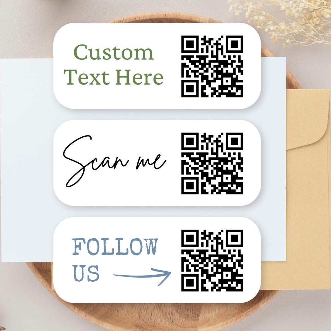 150 QR Code Stickers, Custom Scan Me Sticker, QR Code Label, Scan Me Qr Code Sticker, Follow US ...