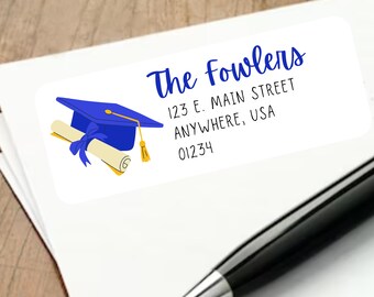 Graduation Return Address Labels, Graduation Announcement Mailing Label ...