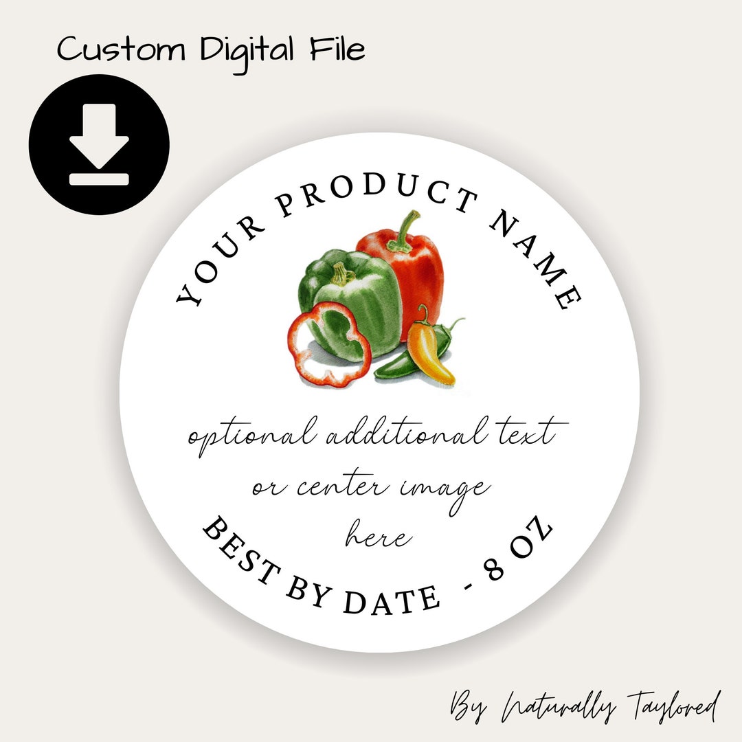 Digital File, Pepper Jelly Canning Labels, Mason Jar Canning Labels ...