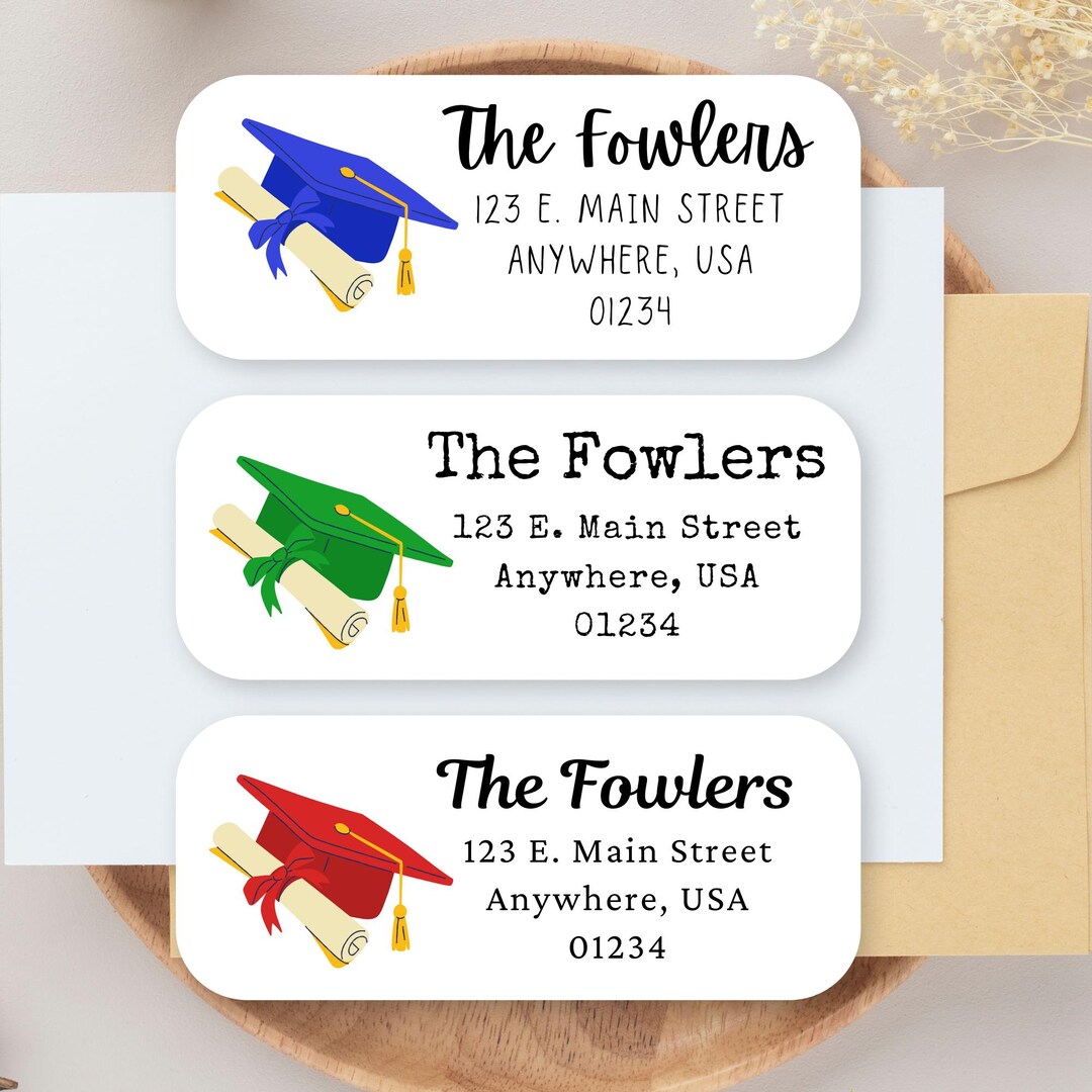 Graduation Address Labels, Graduation Address Stickers, Graduation ...