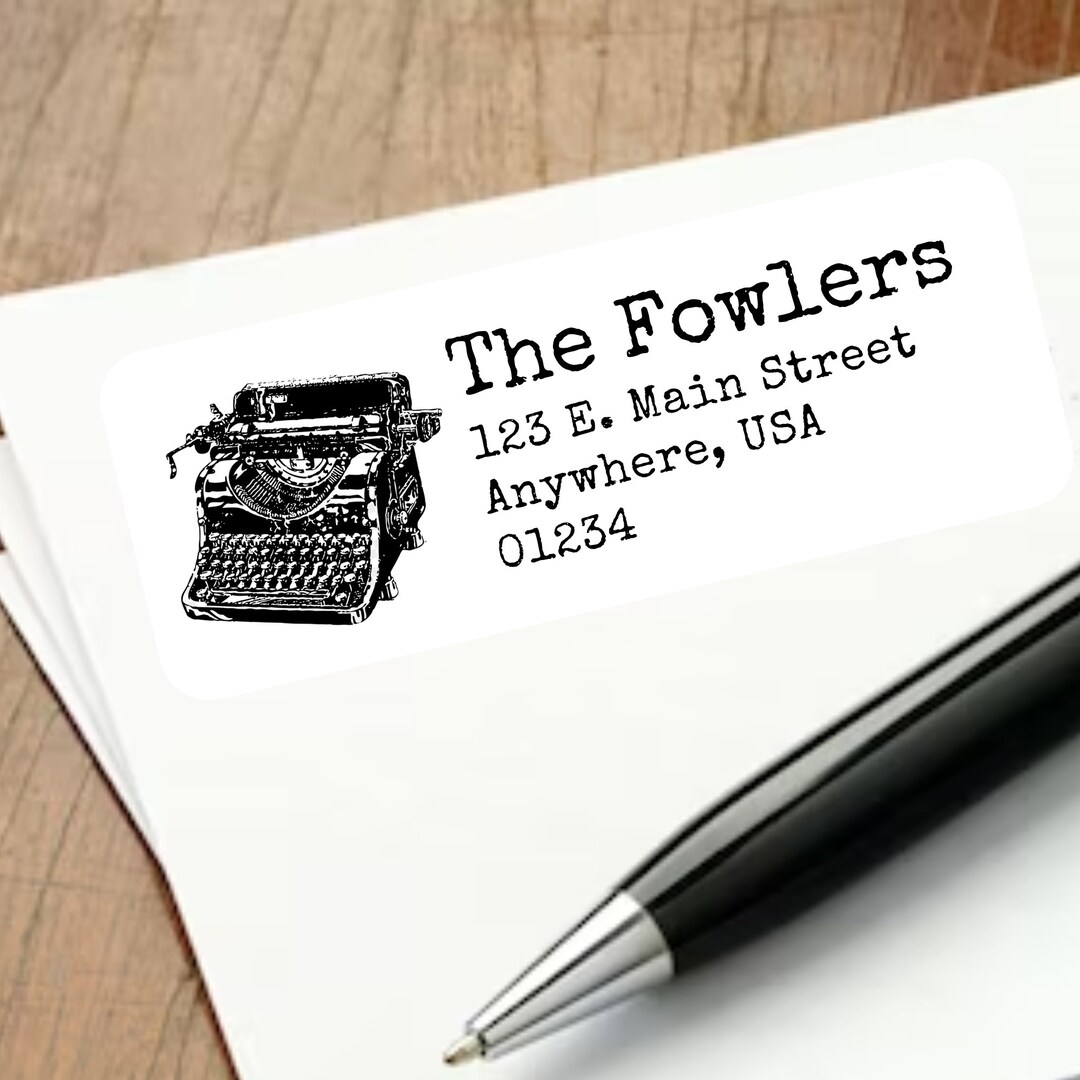 Vintage Typewriter Address Labels, Typewriter Return Address Stickers ...