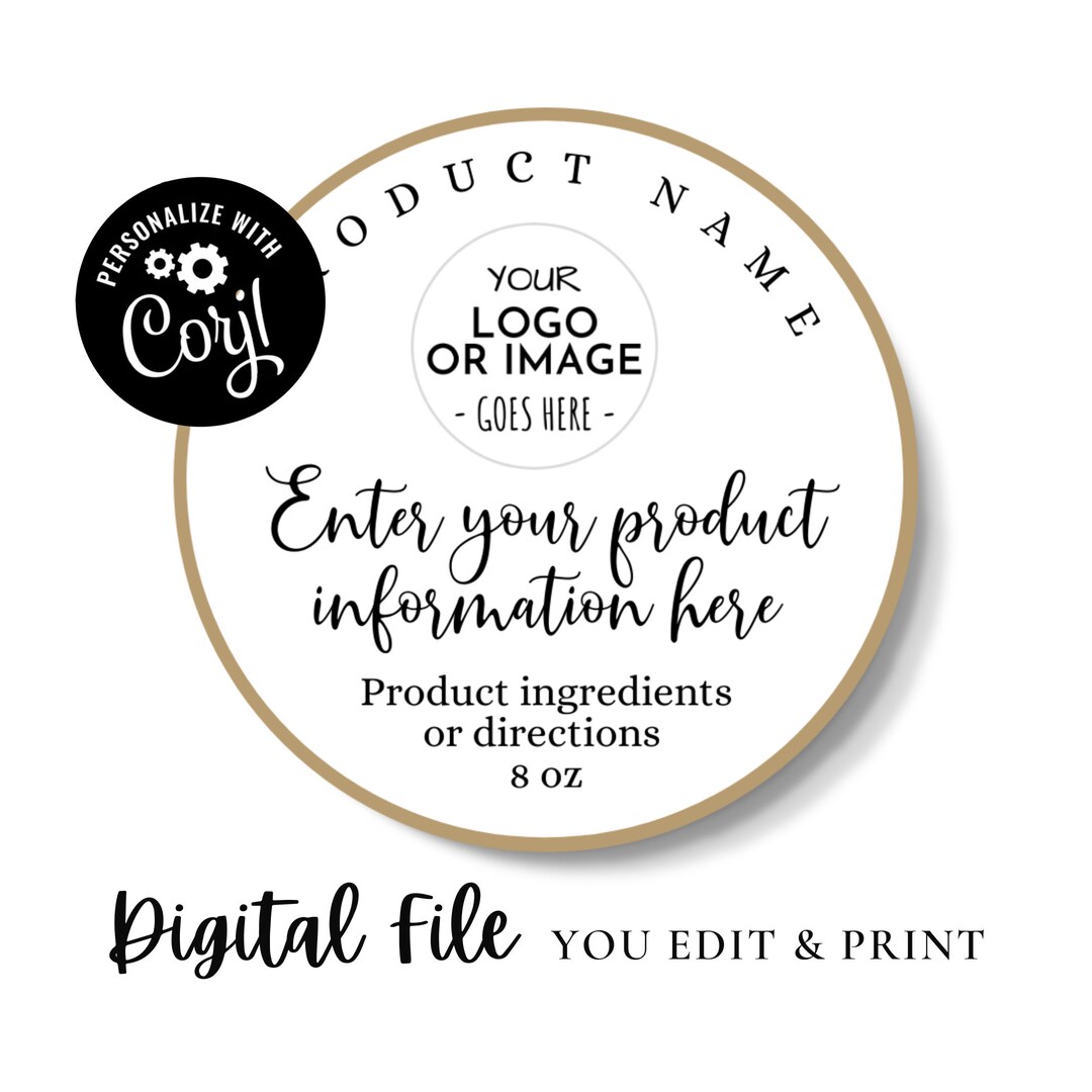A73, Instant Editable PDF, Custom Logo, From the Kitchen of Labels ...