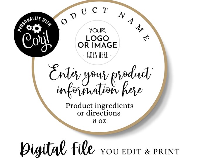 A73, Instant Editable PDF, Custom Logo, From the Kitchen of Labels ...