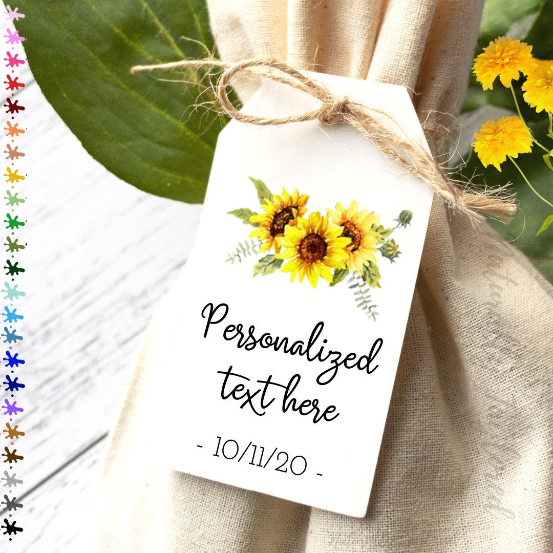 12 Sunflower Favor Tags Sunflower Bridal Shower Tags Gift - Etsy