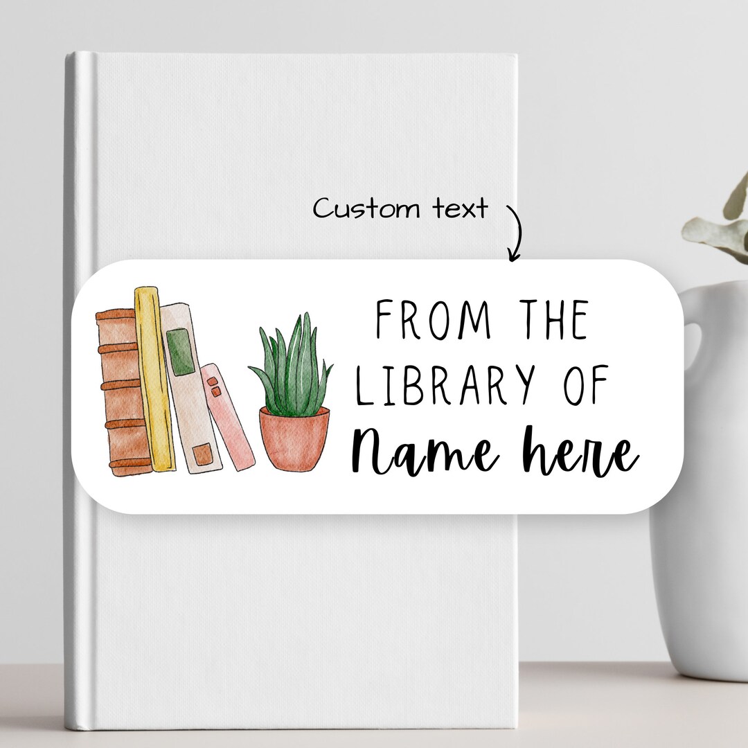 From the Library of Stickers, Watercolor Book Label, This Book Belongs ...