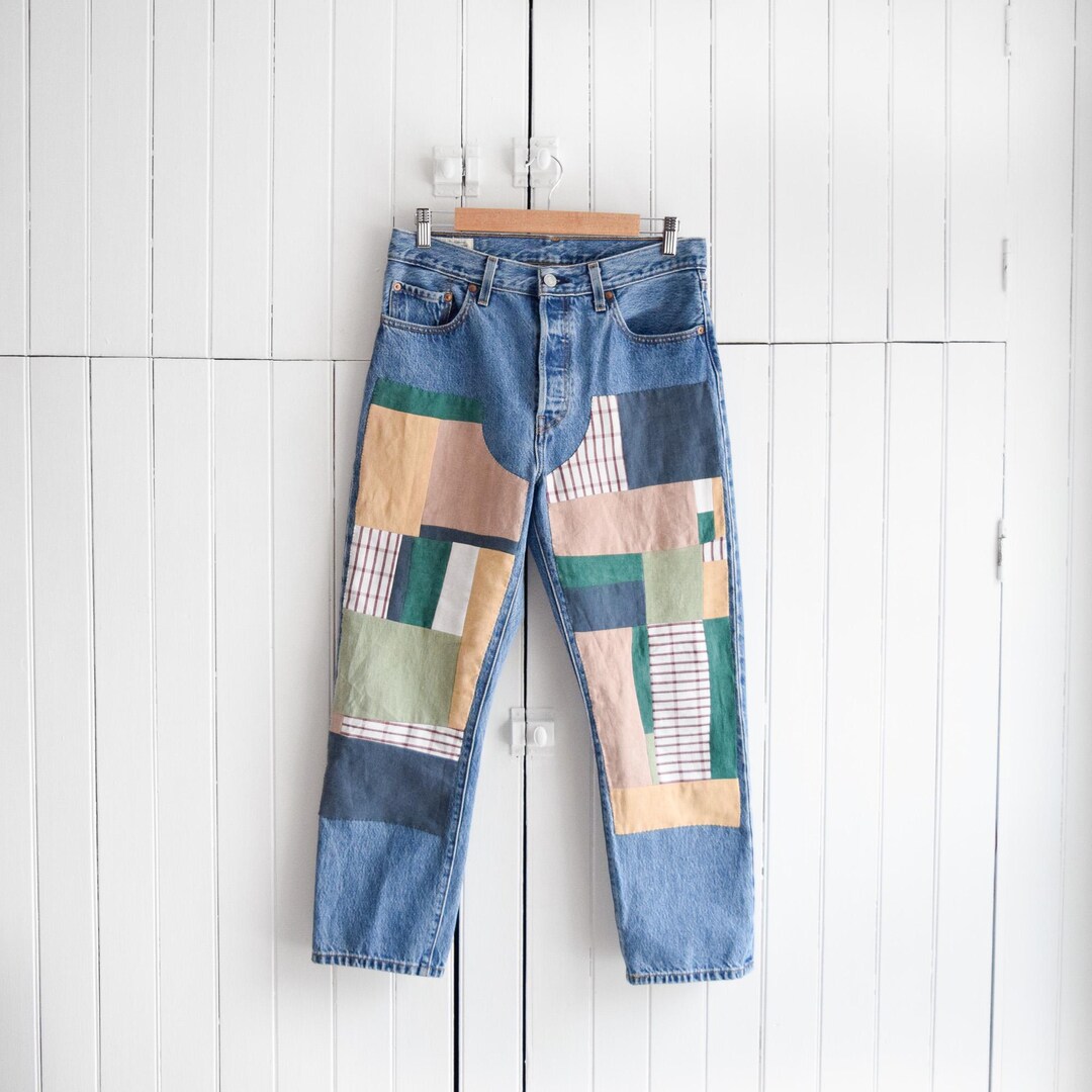 Levis 501s W/ Handmade Patchwork Panels | 30w - Etsy